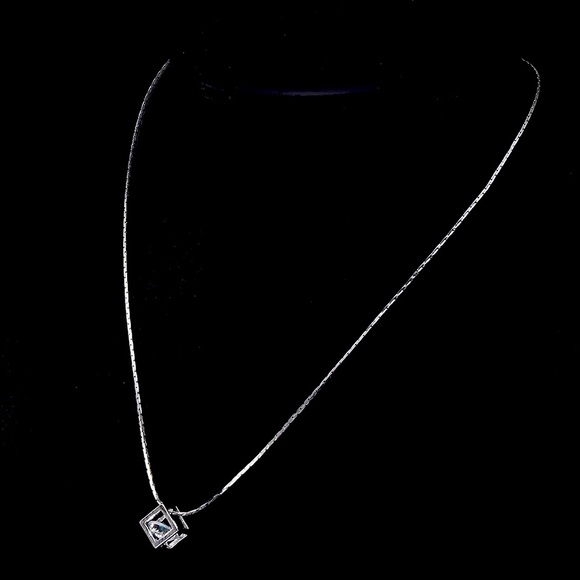 Jewelry | Diamond In A Box Cube Necklace | Poshmark